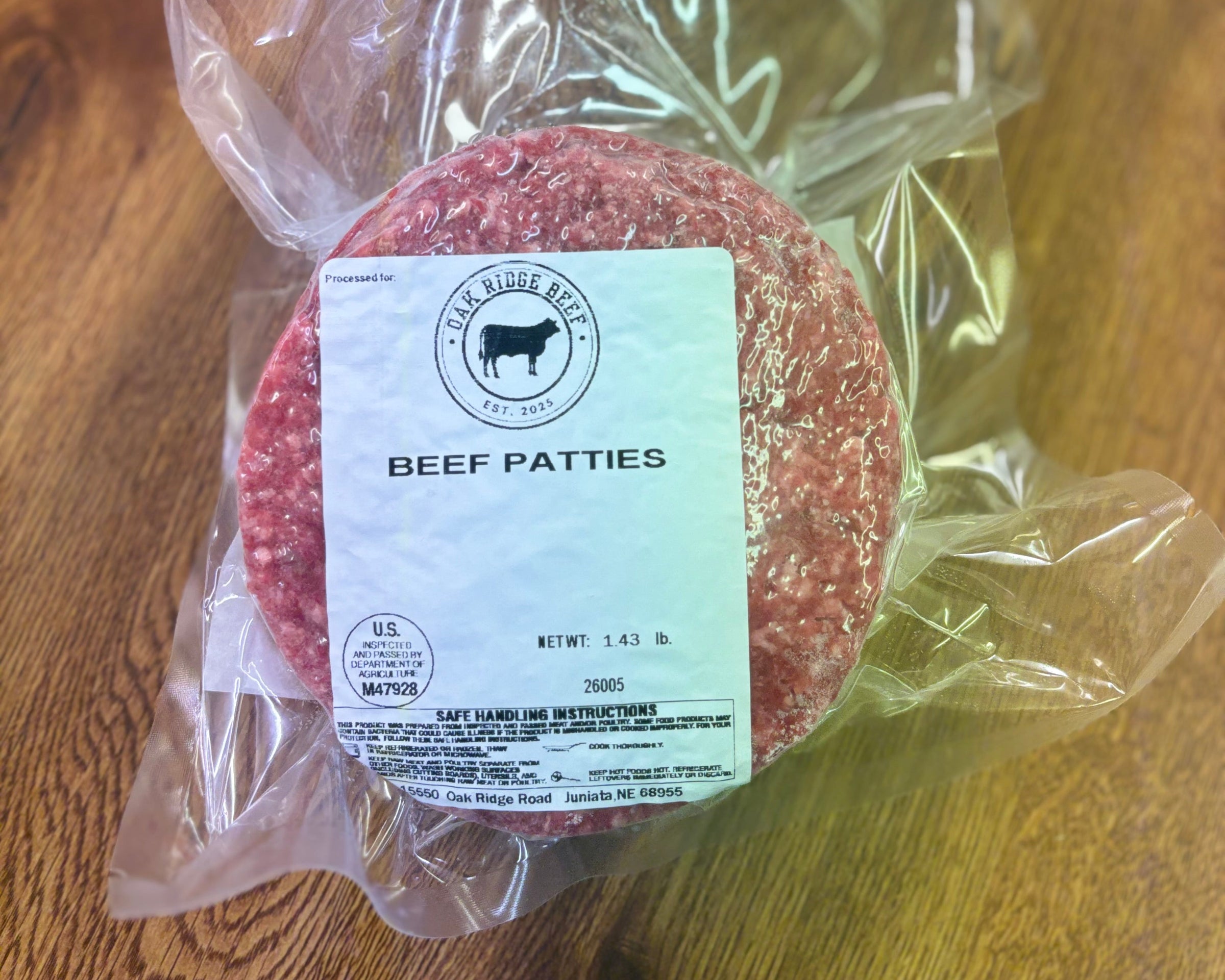 Beef Patties - Premium Nebraska Grain-Finished | Oak Ridge Beef – Oak ...